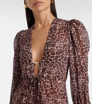 BANANHOT Berta Leopard-print Beach Cover-up - Multicoloured