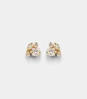 SUZANNE KALAN 18kt Yellow Diamond Stud Earrings - Gold