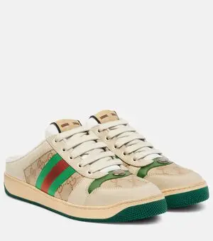 Gucci Screener Gg Canvas Web Stripe Mules - Multicoloured
