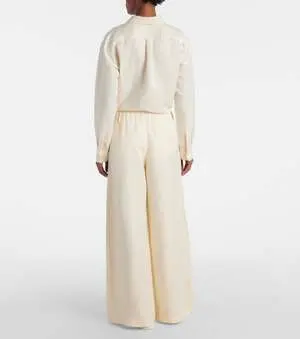 Gabriela Hearst Gelos Linen And Silk Wide-leg Pants