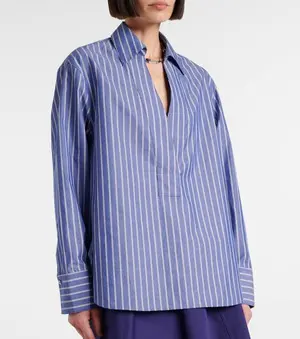 Vince Striped Cotton Polo Shirt