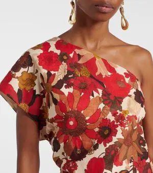 SIR. Belleto Floral Asymmetric Linen Top