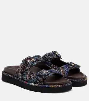 Missoni Zigzag Sequined Leather Sandals - Multicoloured