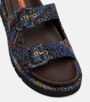 Missoni Zigzag Sequined Leather Sandals - Multicoloured