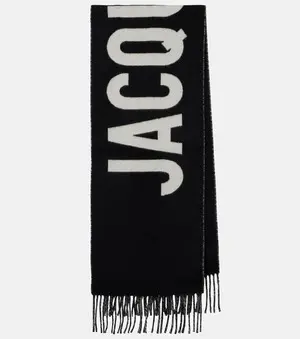 Jacquemus Jacquard Logo Virgin Wool Scarf - Black