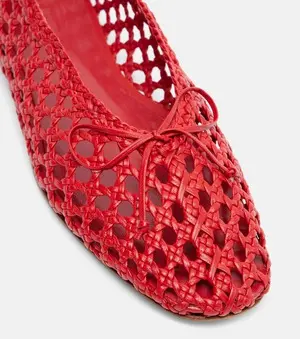 Le Monde Beryl Regency Woven Leather Ballet Flats - Red