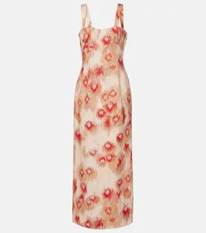 SIR. Bettina Printed Linen Maxi Dress - Multicoloured