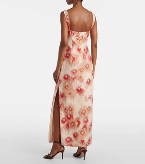 SIR. Bettina Printed Linen Maxi Dress