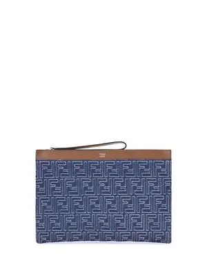 Fendi Pouch With FF Logo Blue