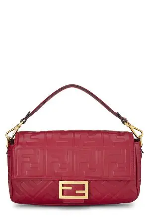 Fendi Embossed Calfskin Convertible Baguette