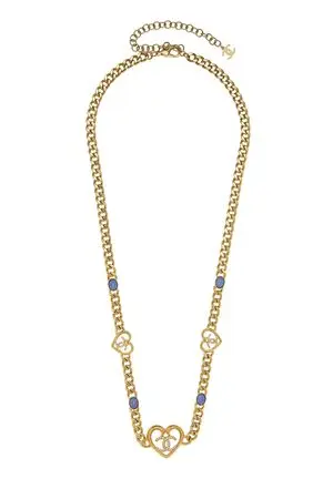 Chanel Plated Necklace With Crystal And Stone Accents - Blue