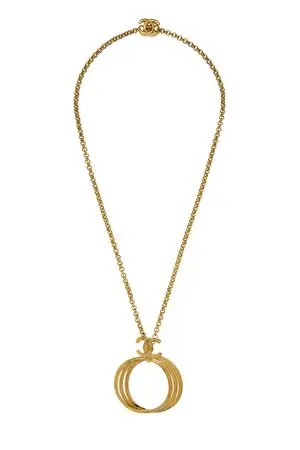 CHANEL Open Pendant Necklace