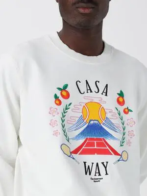 Casablanca Crewneck Sweatshirt With Graphic Print - White