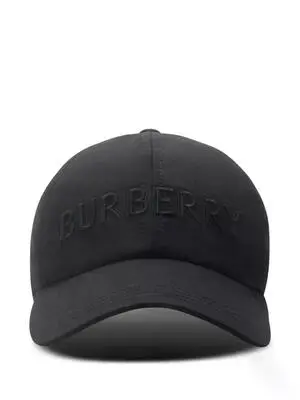 Burberry Logo Gabardine Baseball Cap - Black