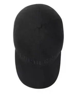 Burberry Logo Gabardine Baseball Cap - Black