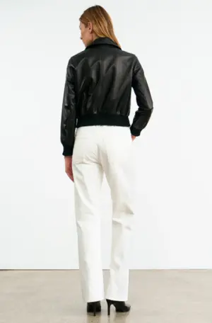NILI LOTAN Redley Leather Bomber Jacket