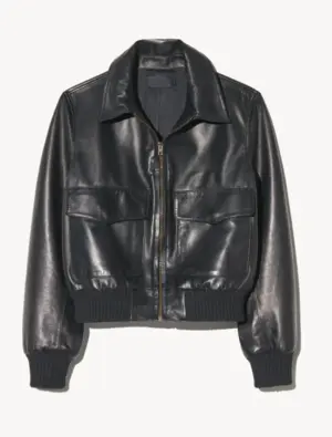 NILI LOTAN Redley Leather Bomber Jacket