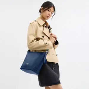 COACH® Jude Duffle Bag - Pebbled Leather/gold/deep Blue
