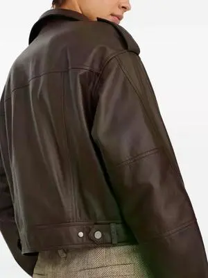 Brunello Cucinelli Panelled Leather Cropped Jacket