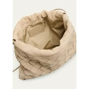 Bottega Veneta Small Intrecciato Suede Pouch - Moss