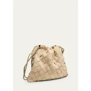 Bottega Veneta Small Intrecciato Suede Pouch - Moss