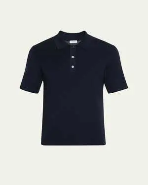 Burberry Wool Knit Check-placket Polo Shirt