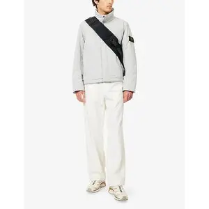 Stone Island Micro Twill Logo-patch Woven Jacket - Pearl Grey