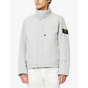 Stone Island Micro Twill Logo-patch Woven Jacket - Pearl Grey