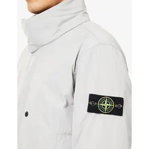 Stone Island Micro Twill Logo-patch Woven Jacket - Pearl Grey