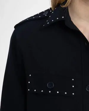 Zadig&Voltaire Taskam Tailored Overshirt With Rhinestone Embellishments - Encre