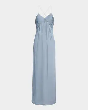 IRO PARIS Ingrid Strappy Satin Dress - Bluegrey