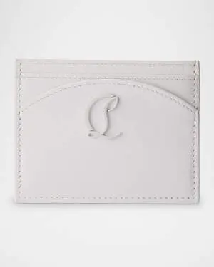 CHRISTIAN LOUBOUTIN Loubi54 Card Case In Naplak Leather - W222 Bianco
