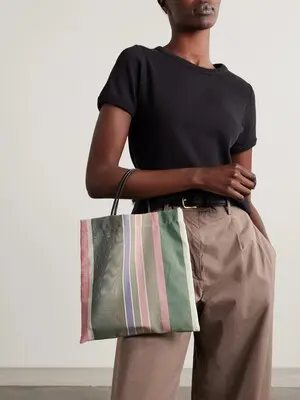 THE ROW Barn Mini Striped Mesh Tote