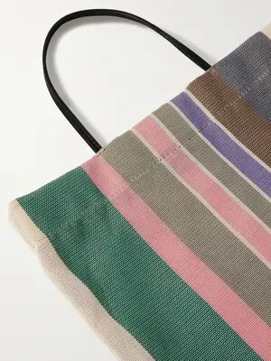 THE ROW Barn Mini Striped Mesh Tote