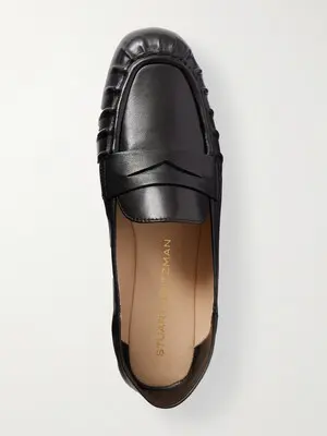 STUART WEITZMAN Brooks Collapsible-heel Leather Loafers