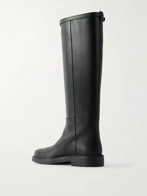 TOD'S Gomma Embellished Leather Knee Boots - Black