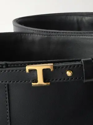 TOD'S Gomma Embellished Leather Knee Boots - Black