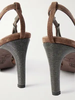 Brunello Cucinelli Bead-embellished Slingback Pumps