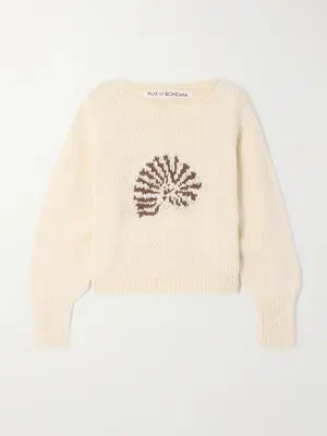 Alix Of Bohemia Leigh Jacquard-knit Cotton Sweater - Cream