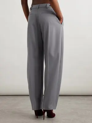 Alaïa Pleated Wool-gabardine Straight-leg Capri Pants