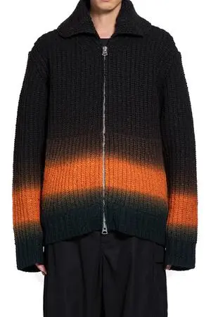 Sacai Garment Dye Wool Knit Cardigan - Brown