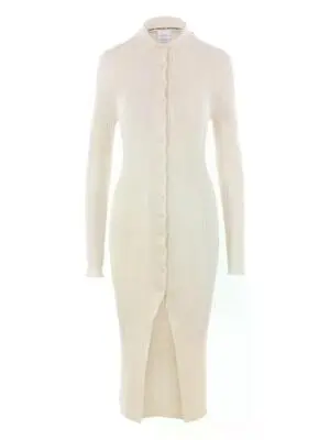 META CAMPANIA COLLECTIVE Rib-knit Button Midi Dress