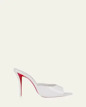 CHRISTIAN LOUBOUTIN 100mm Miss Z Leather Mule Sandals - Bianco