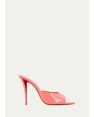 CHRISTIAN LOUBOUTIN 100mm Miss Z Leather Mule Sandals - Grapefruit