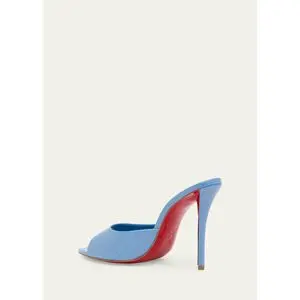 CHRISTIAN LOUBOUTIN 100mm Miss Z Leather Mule Sandals - Grapefruit