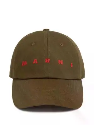 Marni Logo Embroidered Baseball Cap - Green