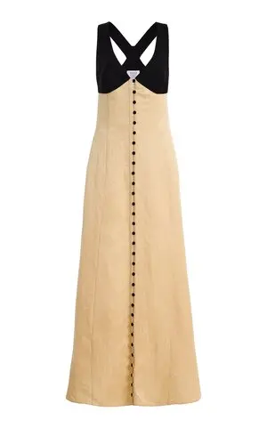 Rosie Assoulin Row; Row; Row Your Buttons Linen-blend Maxi Dress - Ivory