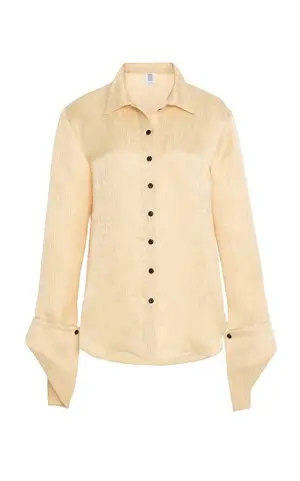 Rosie Assoulin French Cuff Jacquard Silk-blend Shirt - Ivory