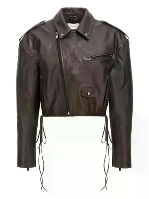 Magda Butrym 19 Side-zip Lace-up Leather Jacket