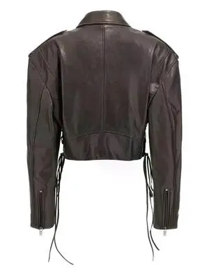 Magda Butrym 19 Side-zip Lace-up Leather Jacket